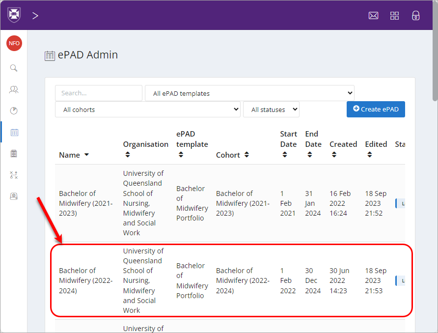 Maintain an ePAD (Ultra) - eLearning - University of Queensland
